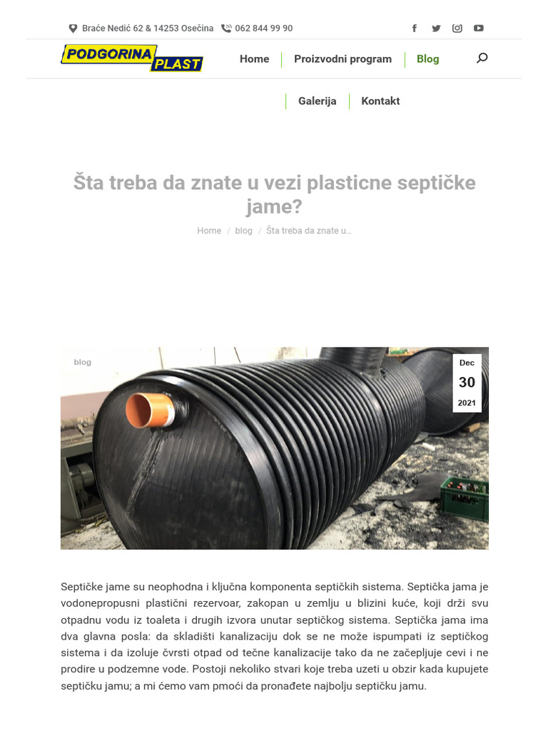 Šta Treba Da Znate U Vezi Plasticne Septičke Jame - Plastični ...