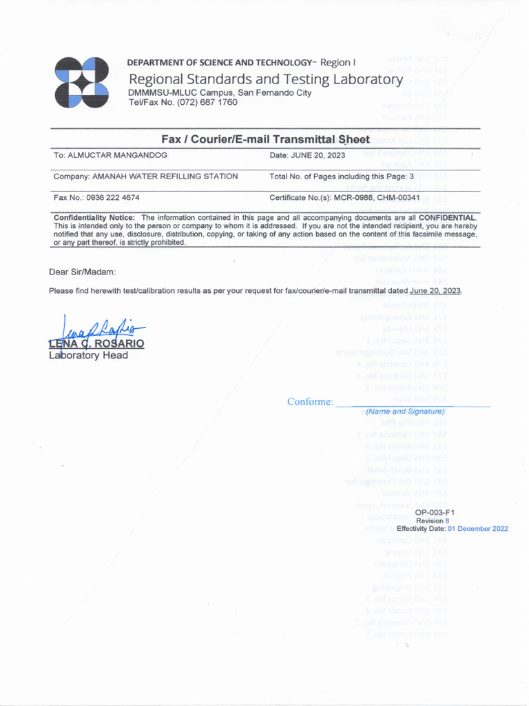 Transmittal Sheet | PDF