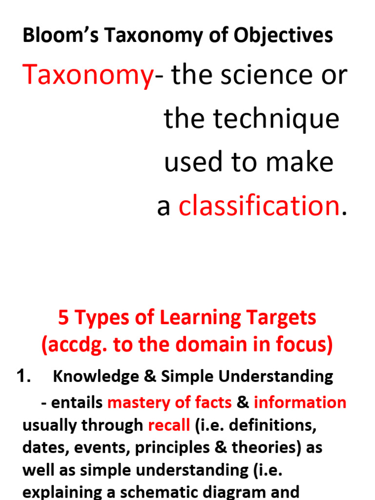 Clarity of Learning Targets | PDF