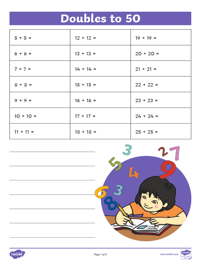 Doubles To 50 | PDF