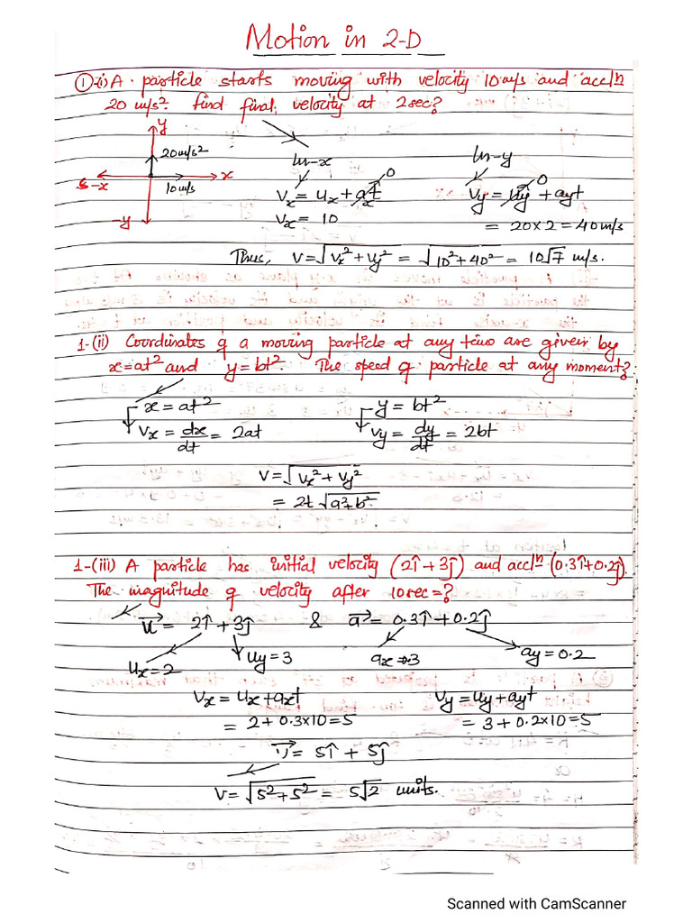 Motion in 2D Question Bank | PDF