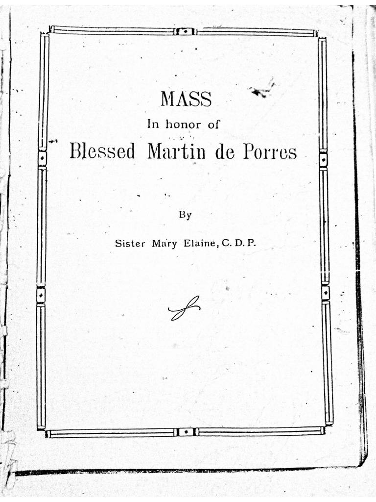 Mass in Honor of Blessed Martin de Porres | PDF