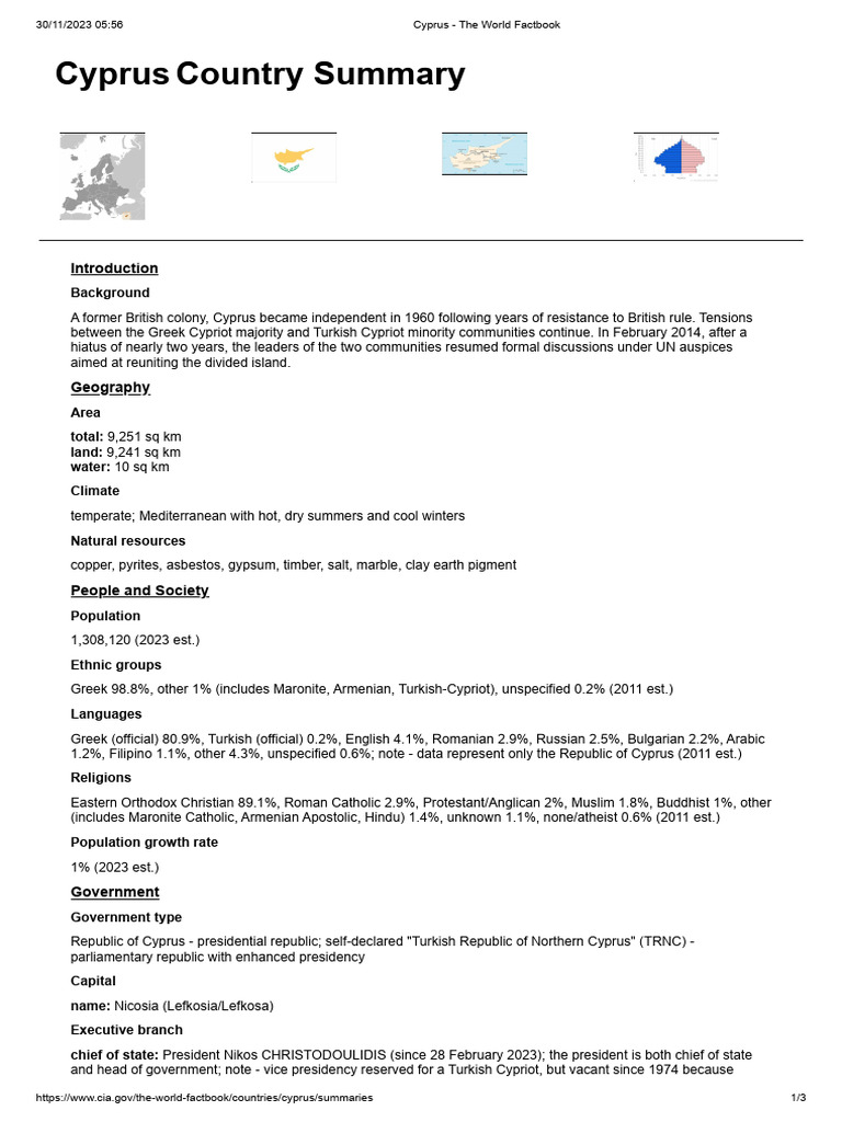Cyprus - The World Factbook | PDF