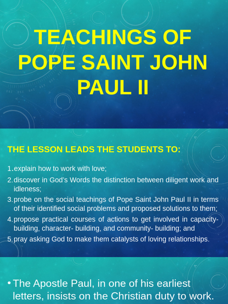 Teachings of Pope Saint John Paul II | PDF