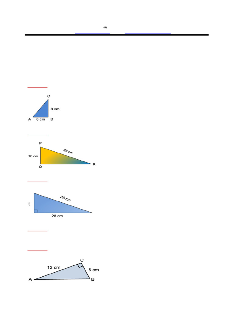 Soal Latihan Teorema Pythagoras Pertemuan 2 Pdf