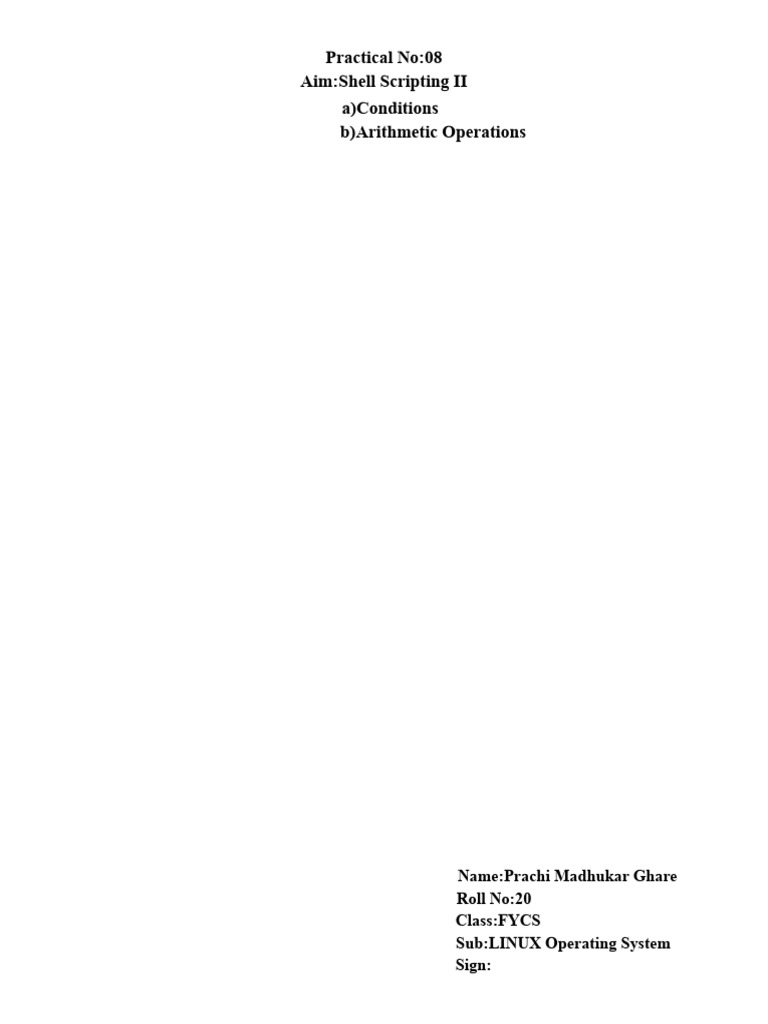 Linux Pratical 8 | PDF