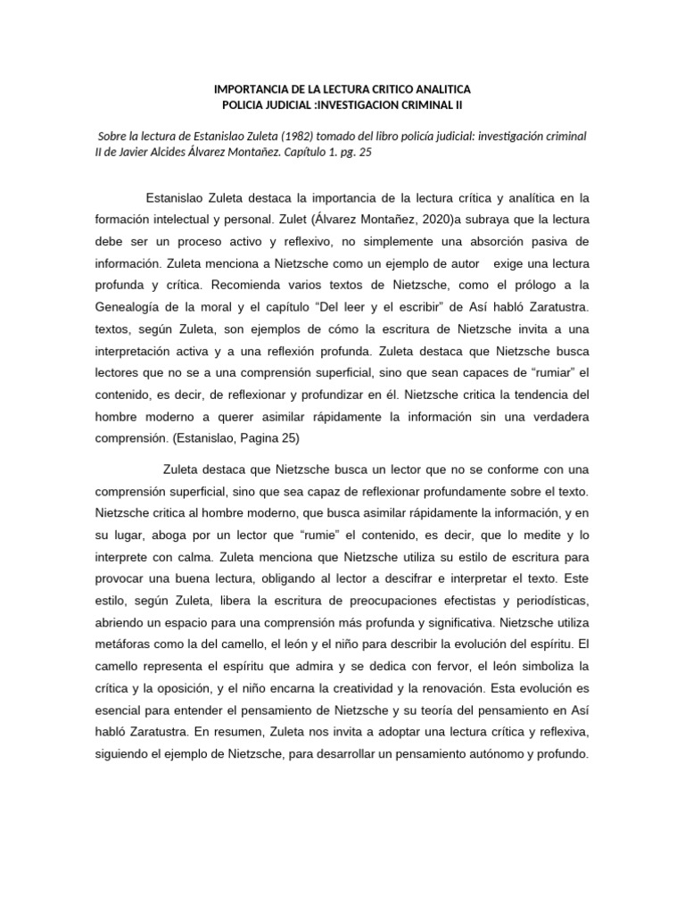 Lectura Critico Analitica Del Grupo 8) | PDF