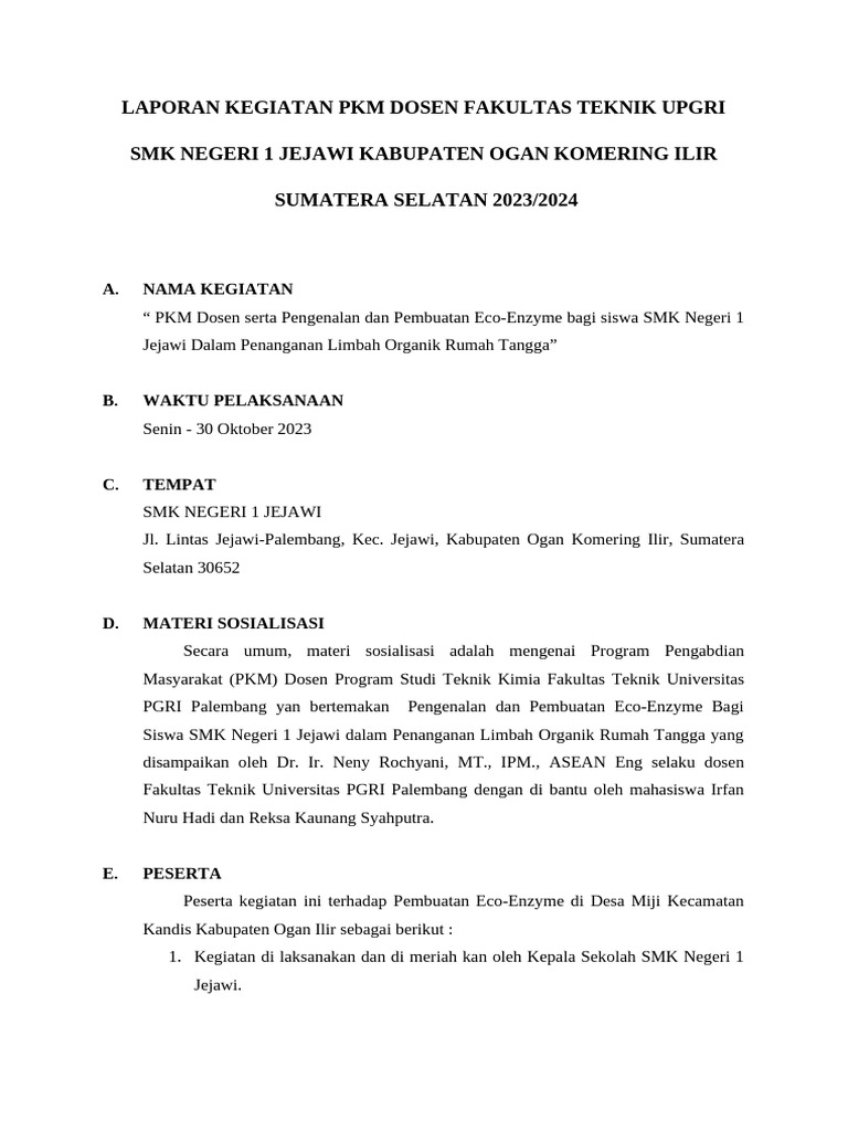 Narasi EE Jejawi | PDF