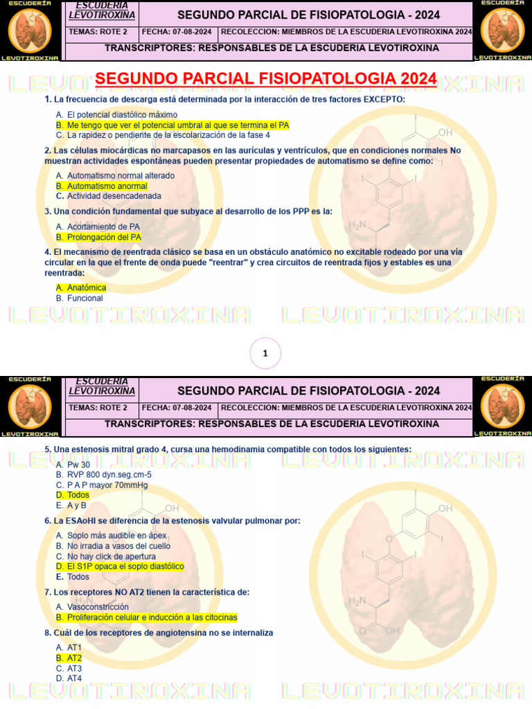 Segundo Parcial Fisiopatologia 2024 | PDF | Asma | Enfermedad pulmonar obstructiva crónica