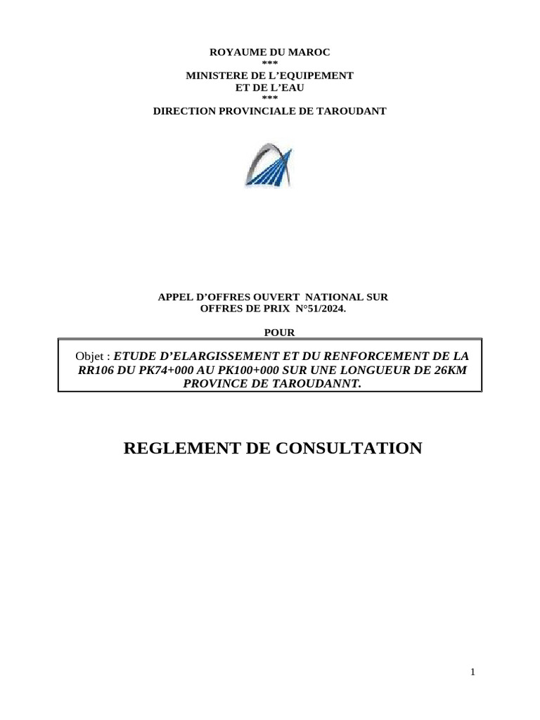 Reglement de Consultation | PDF