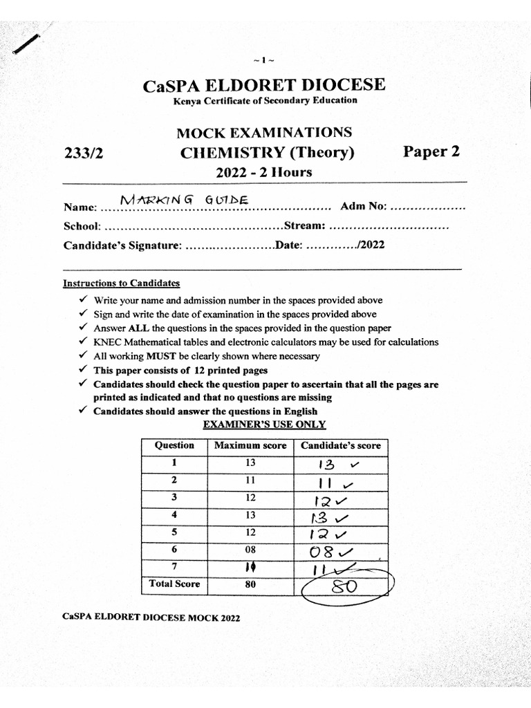 Caspa Eld Chem p2 Ms(1) | PDF