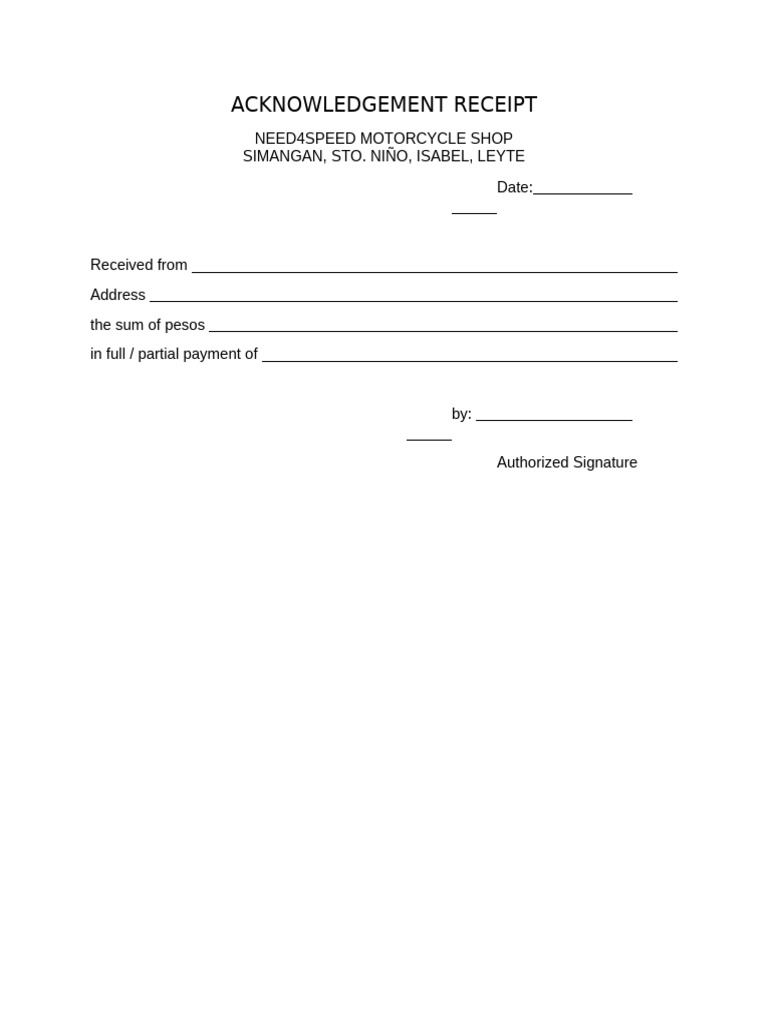 Acknowledgement Receipt | PDF