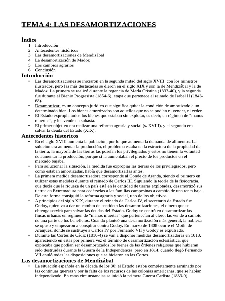 Historia Tema 4 | PDF