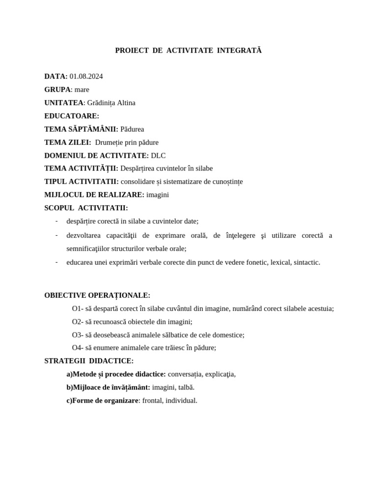 Proiect Padure | PDF