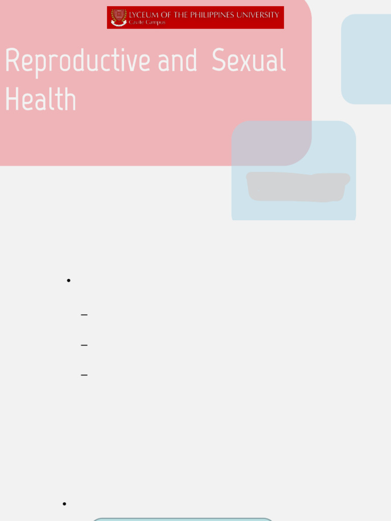 Topic 2 - Reproductive and Sexual Health | PDF