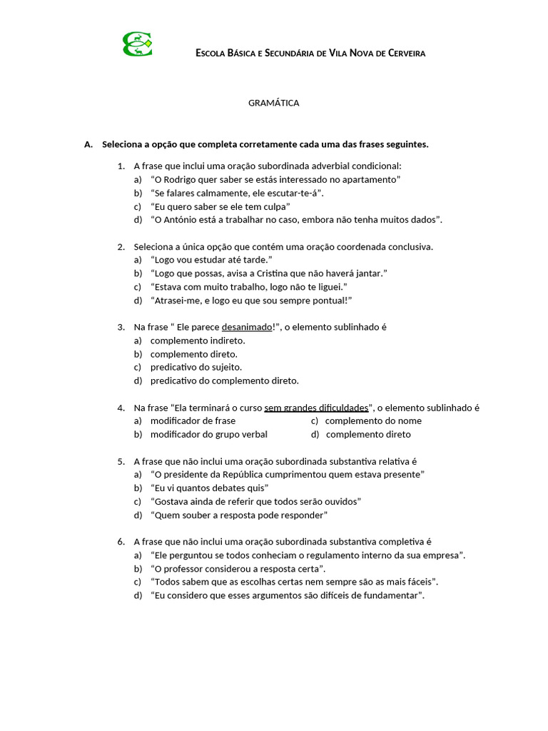 Gramática TPC | PDF
