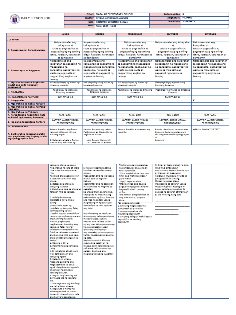 Filipino q2 w2 | PDF