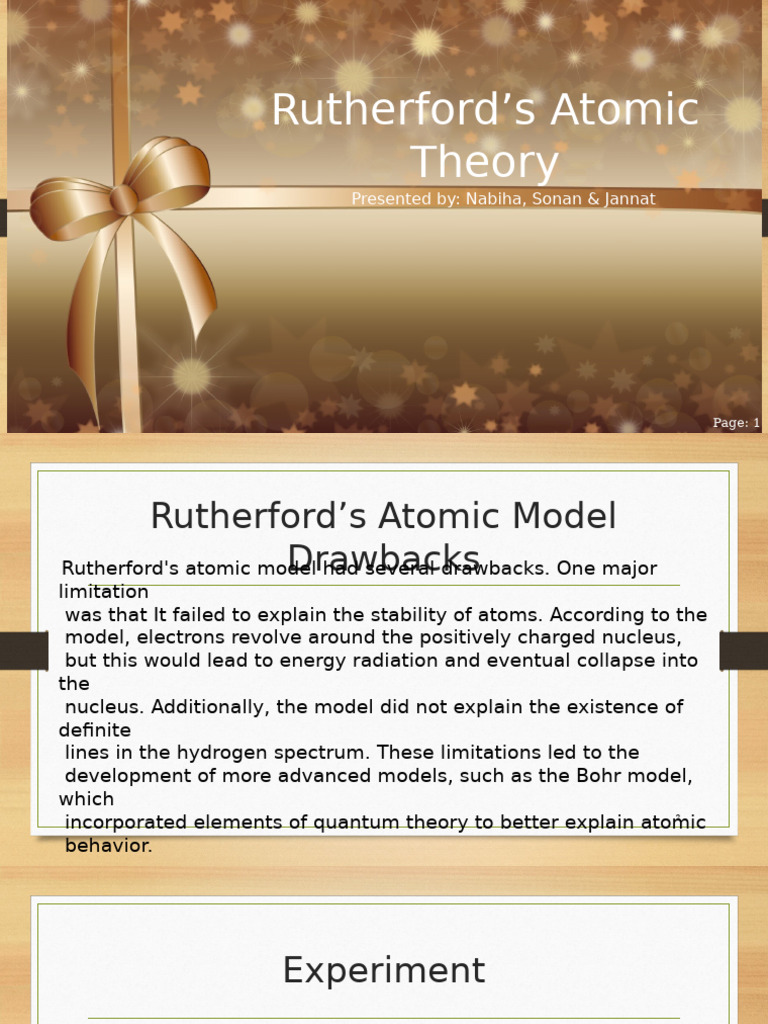 Rutherford's Atomic Theory | PDF