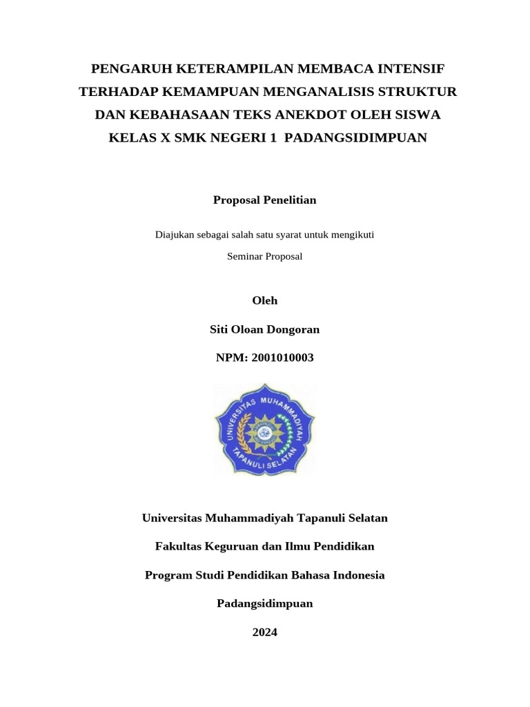 Proposal VALID SITI OLOAN DONGORAN | PDF