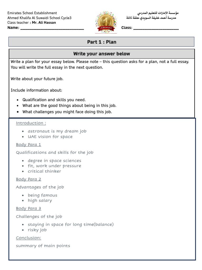 Two EoT Writing Exams With Answers - 9 Adv-10 General | PDF
