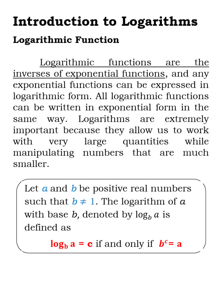 1 Logarithms | PDF | Ph | Logarithm