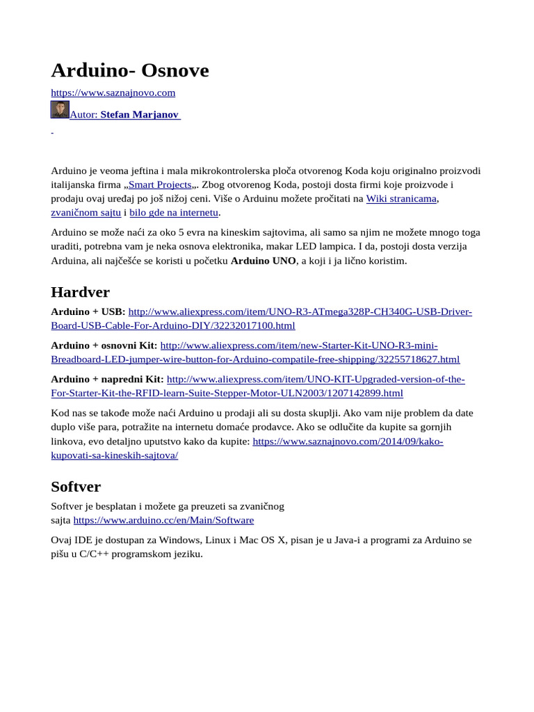 Arduino - Osnove | PDF