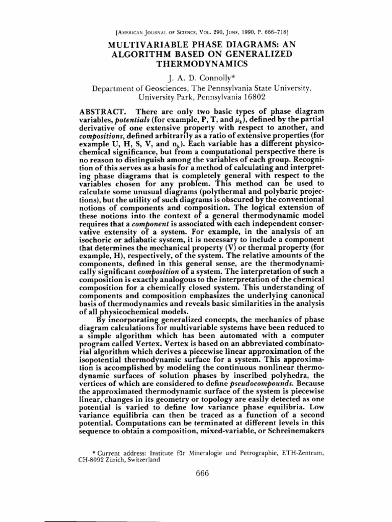 Multivariable Phase Diagrams An Algorithm Based On Generalized Thermodynamics | PDF
