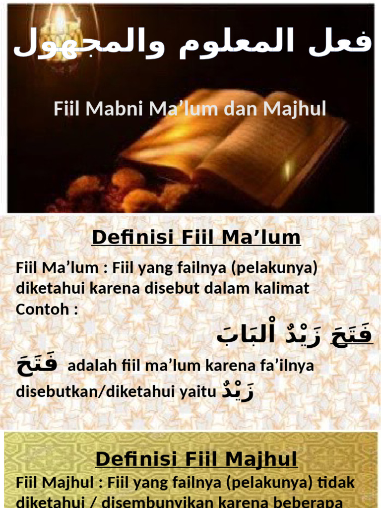 Fiil Ma'Lum & Majhul | PDF