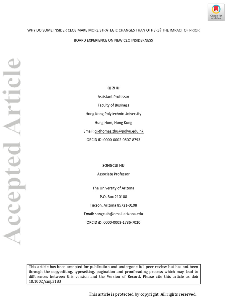 Qi Zhu: Eller College of Management | PDF