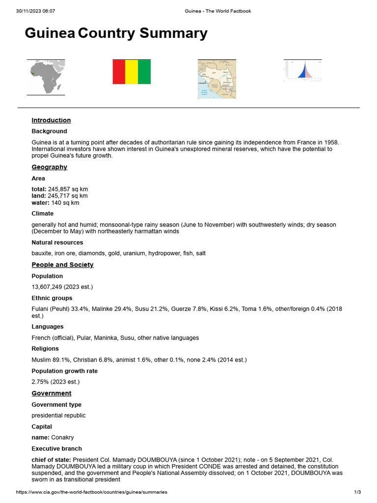 Guinea - The World Factbook | PDF