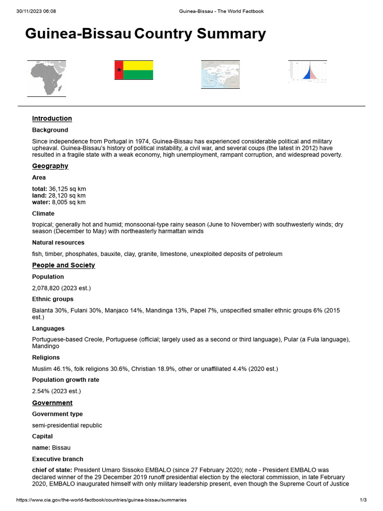 Guinea-Bissau - The World Factbook | PDF