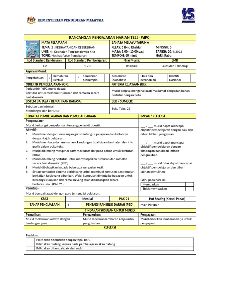 Minggu 5 Dan 6 BM THN 6 | PDF