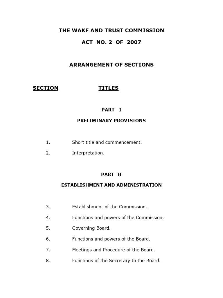 WAKF_ACT_2007 | PDF