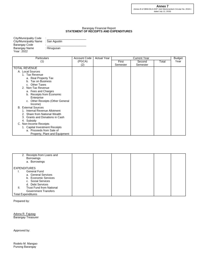10 BFDP BFR BFDP 7 Barangay Financial Report | PDF