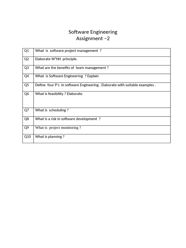 SE Assignment 2 | PDF
