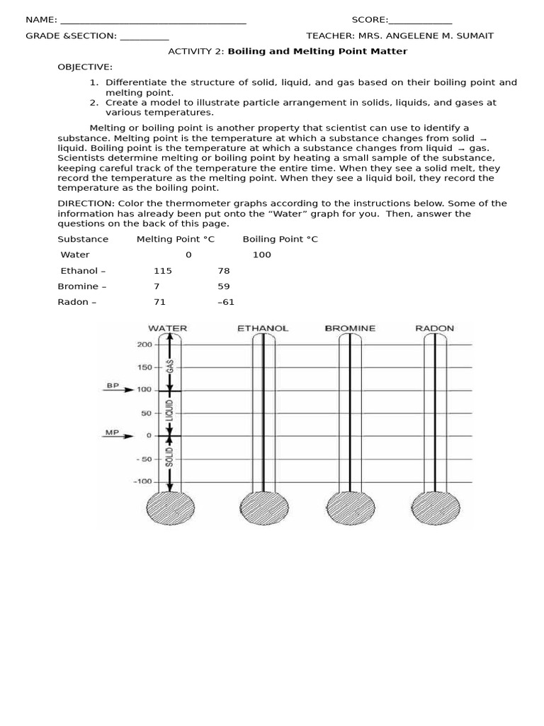 Act 5 Boiling Point and Melting Point | PDF