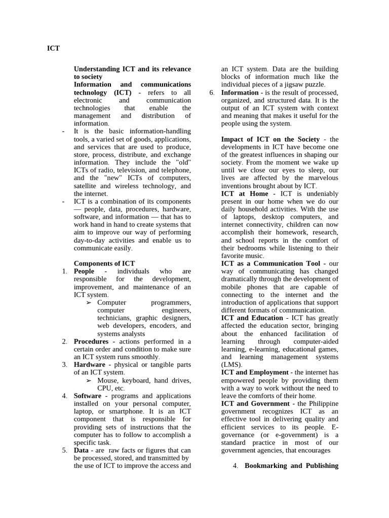 Ict Reviewer - 1st Sem (1q) | PDF