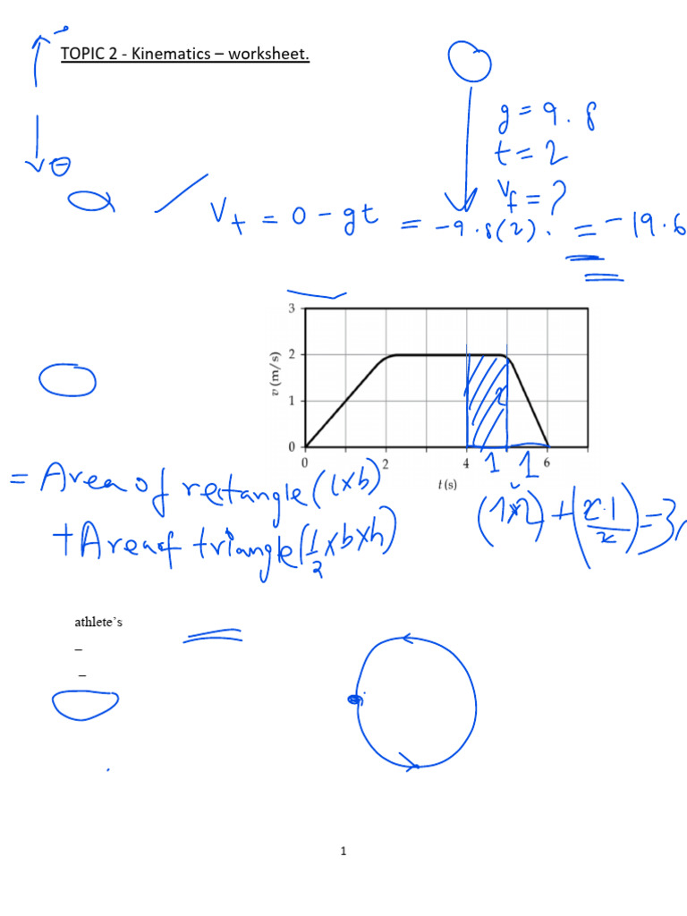 TOPIC 2 - Kinematics - Worksheet Solved Friday Session | PDF
