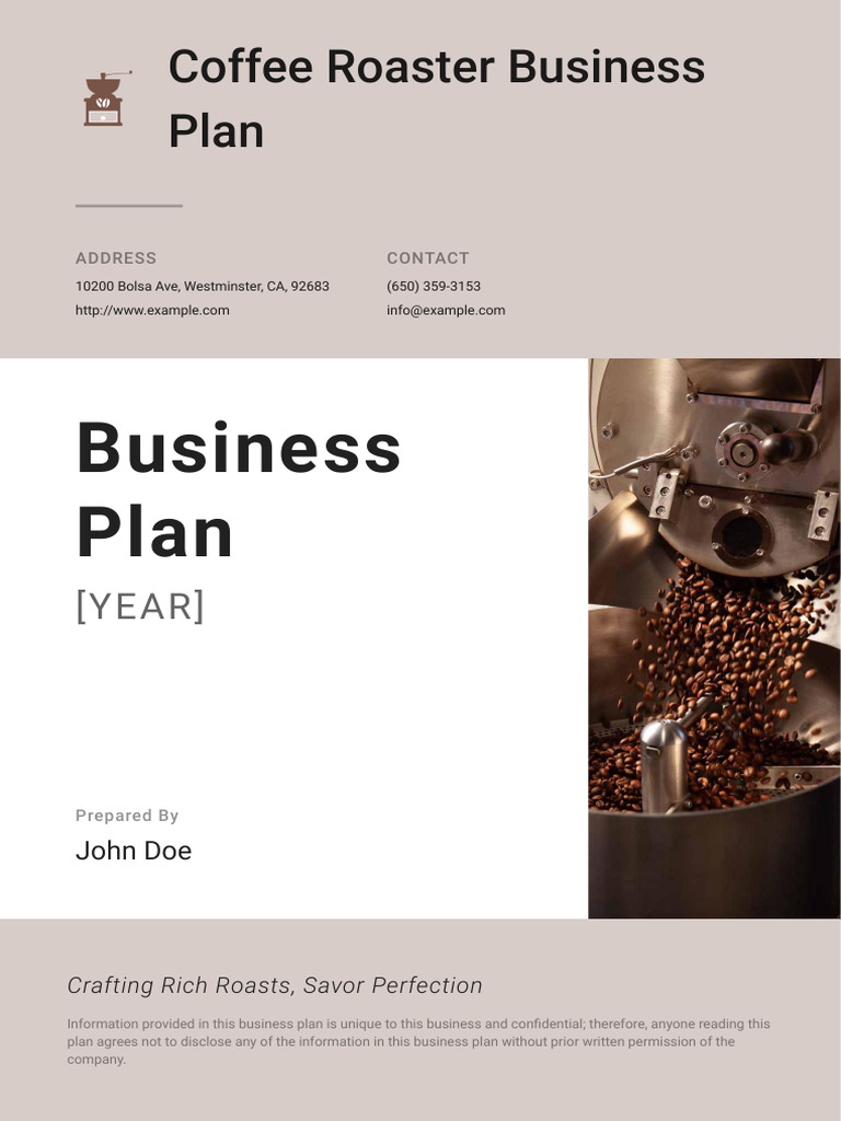 Coffee Roaster Business Plan | PDF