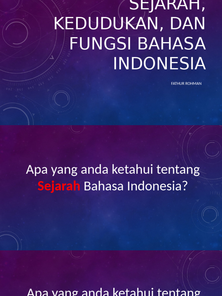 Sejarah dan Fungsi Bahasa Indonesia | PDF