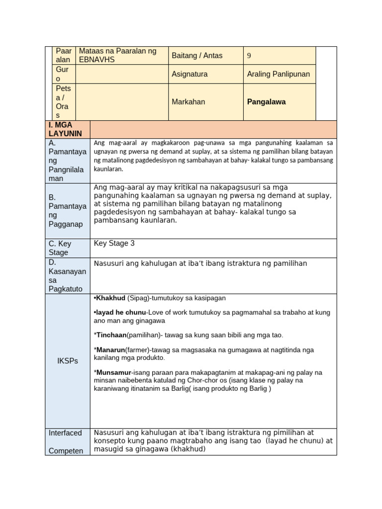 Lesson Exemplar-AP9 Week 9quarter2 | PDF | Career & Growth | Finance & Money Management