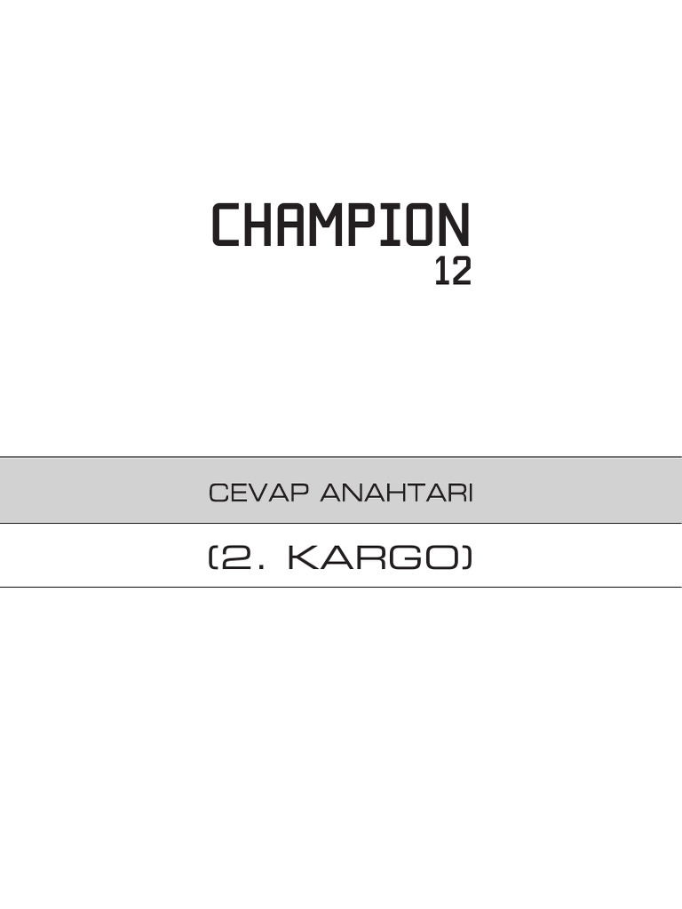 Champion 12 Answer Key 2 023310 | PDF