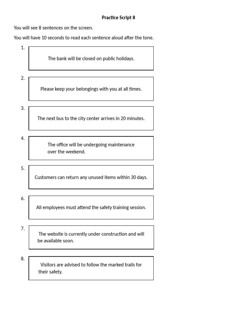 Practice Script 8 | PDF
