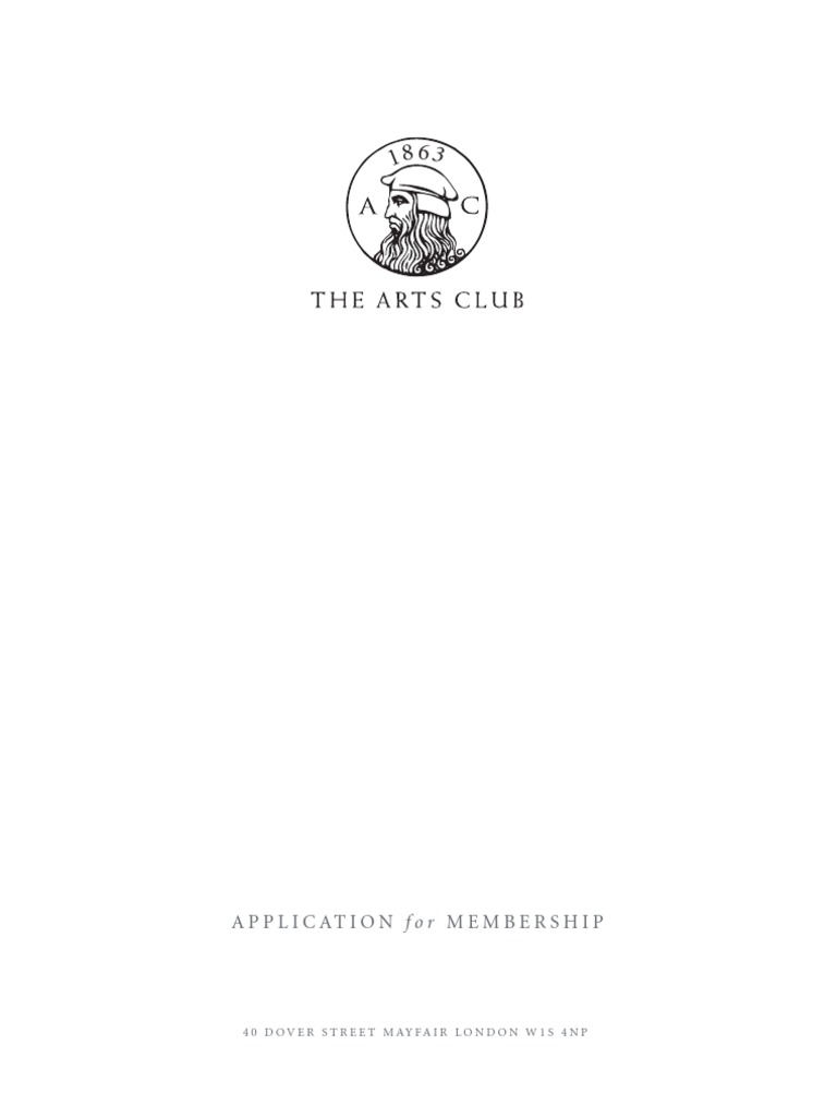 The Arts Club Membership Application | PDF | Credit Card | Service ...