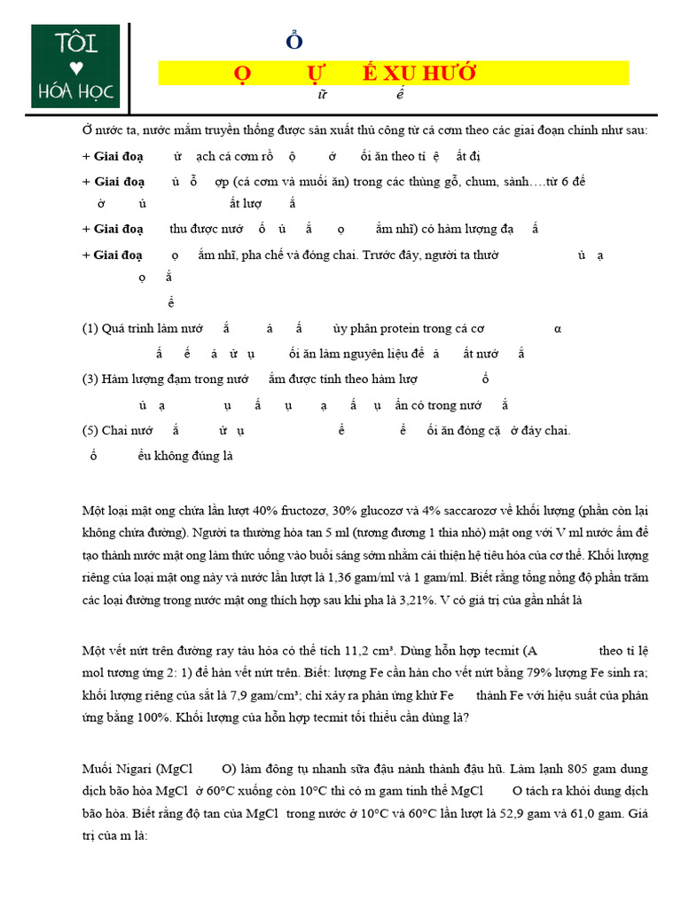 Hoa Hoc Thuc Te Xu Huong 2024 Vip2 Tyhh | PDF