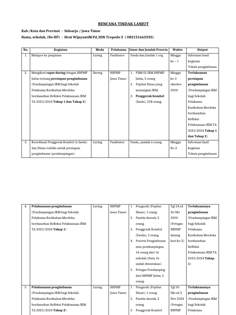 FORMAT RTL Pelatihan Optimalisasi IKM | PDF