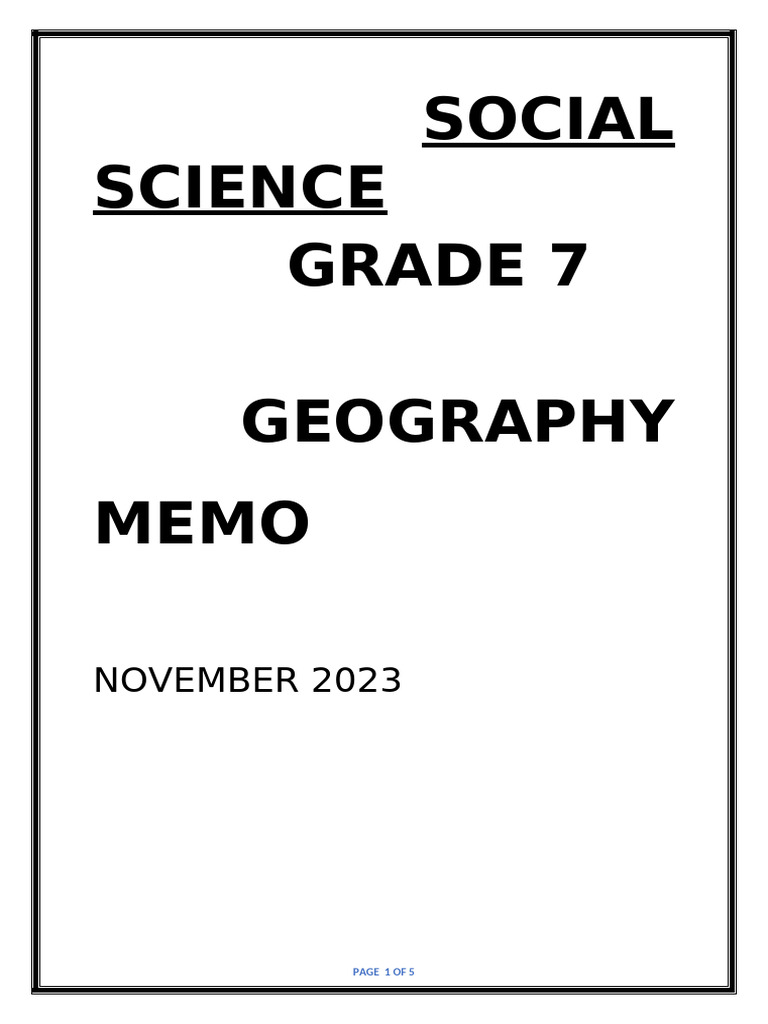 G7 Geography Memo1 | PDF