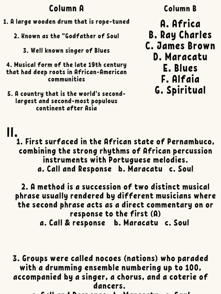 Activity Vocal Forms of African Music | PDF
