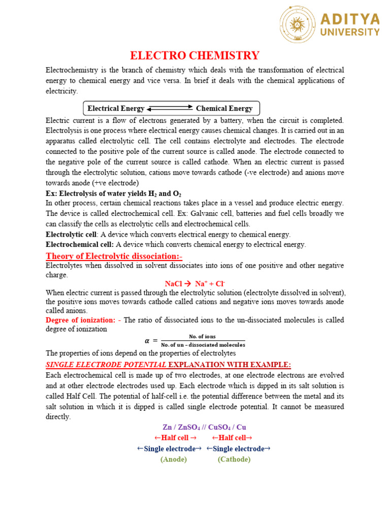 2 Electrochemistry & Its Applications | PDF