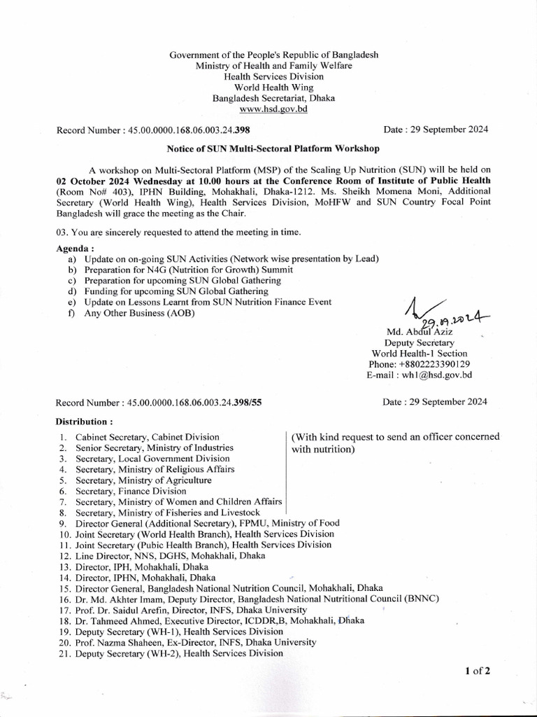 Workshop Notice - SUN MSP 02 Oct 2024 10AM IPH Building | PDF